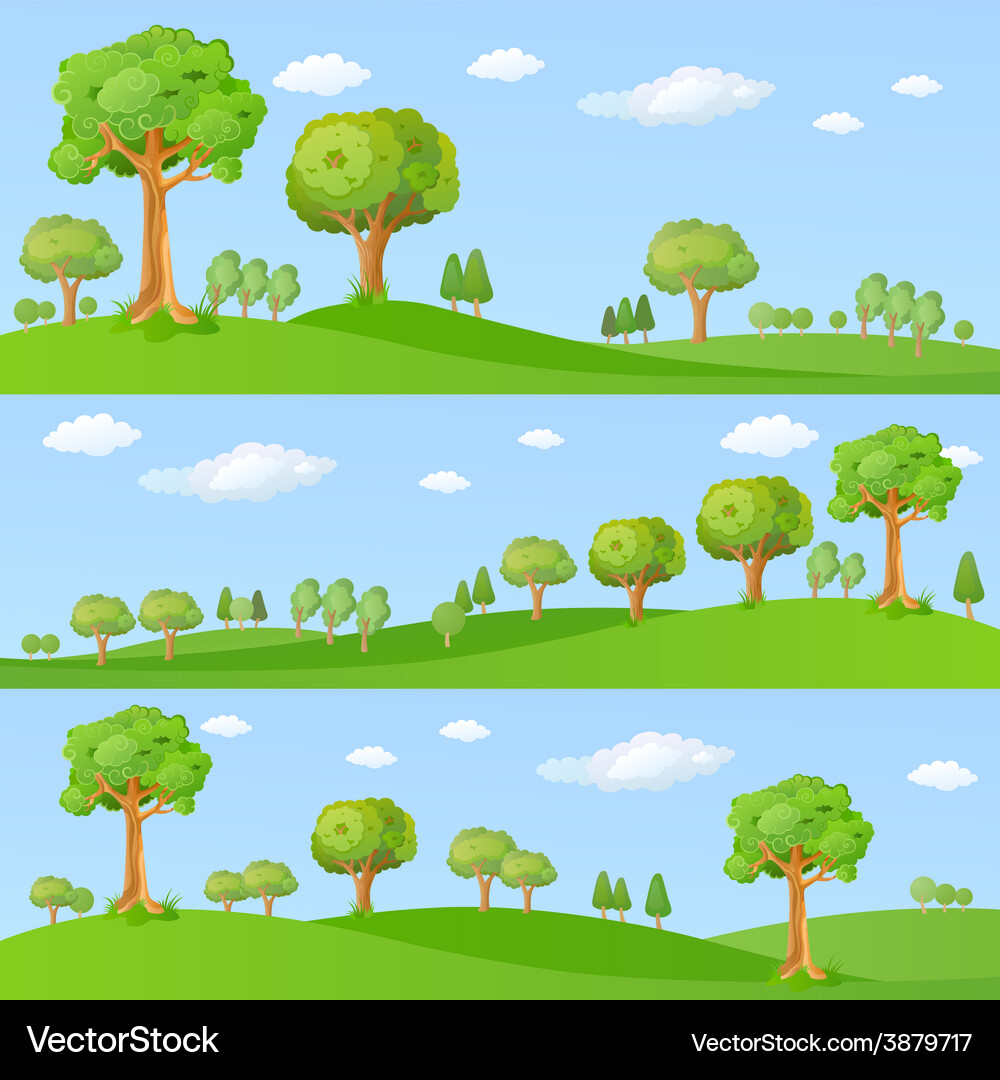 Childish background with little trees Royalty Free Vector