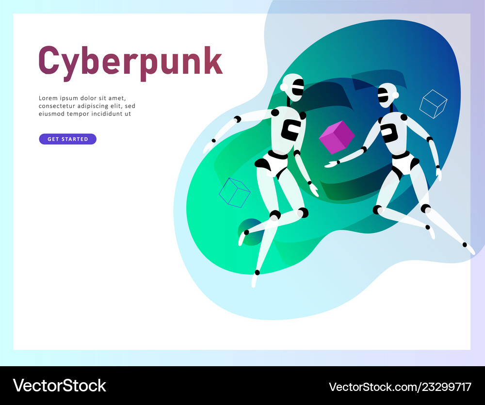 Concept of artificial intelligence and cyber Vector Image