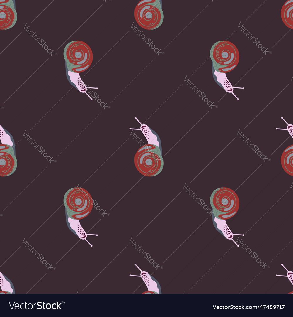 Cute snails seamless pattern funny cartoon Vector Image