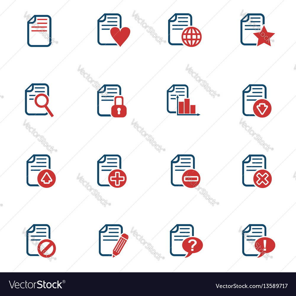 Document icon set Royalty Free Vector Image - VectorStock
