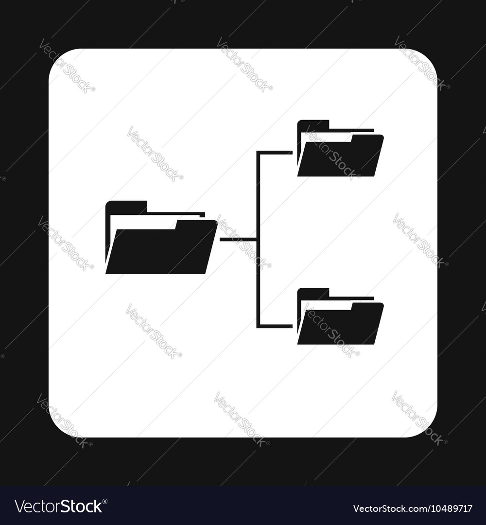 File system on computer icon simple style Vector Image