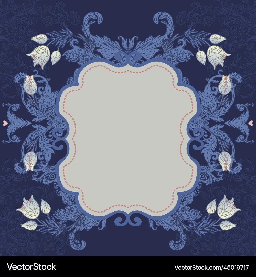 Floral vintage element enchanted flowers Vector Image