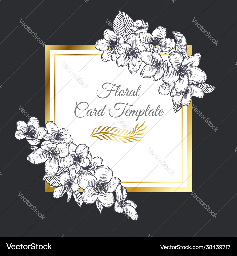 Floral wedding invitation elegant card template Vector Image