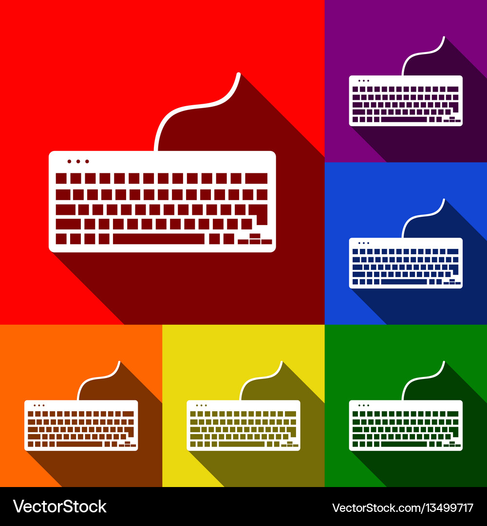 Keyboard simple sign set icons Royalty Free Vector Image