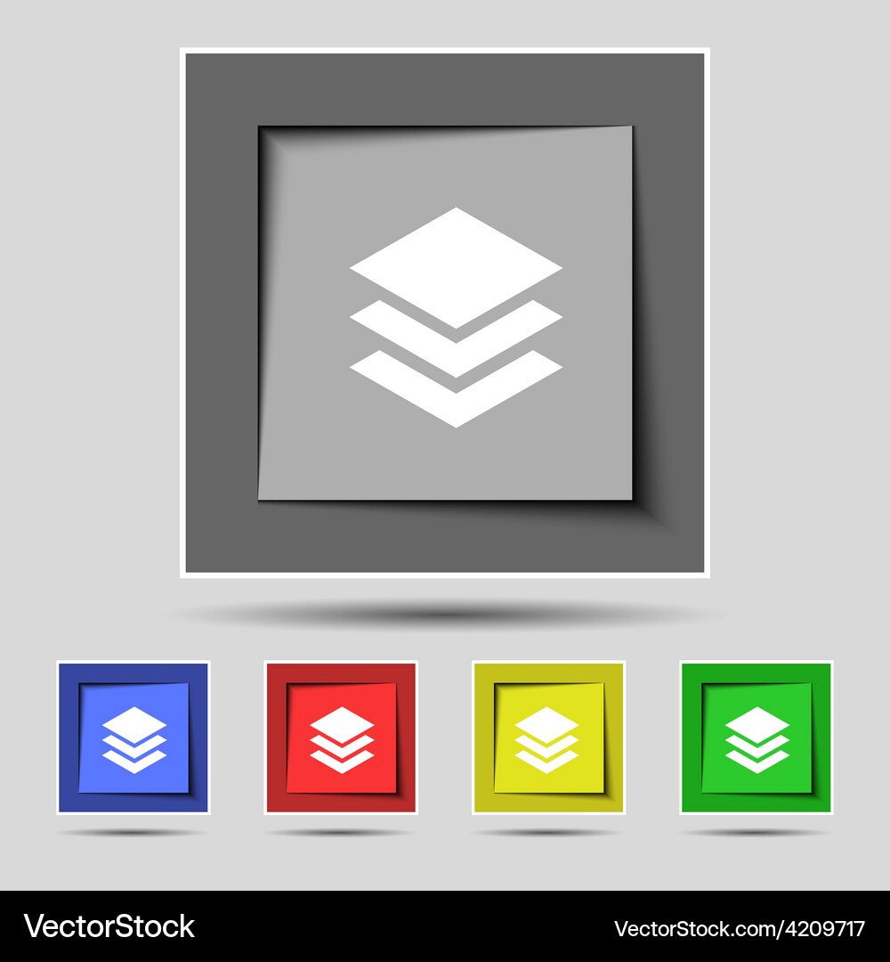 Layers icon sign on the original five colored Vector Image