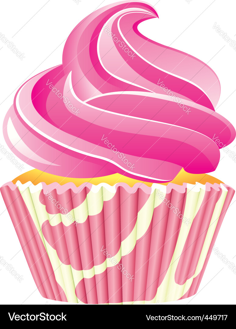 Pink cupcake Royalty Free Vector Image - VectorStock