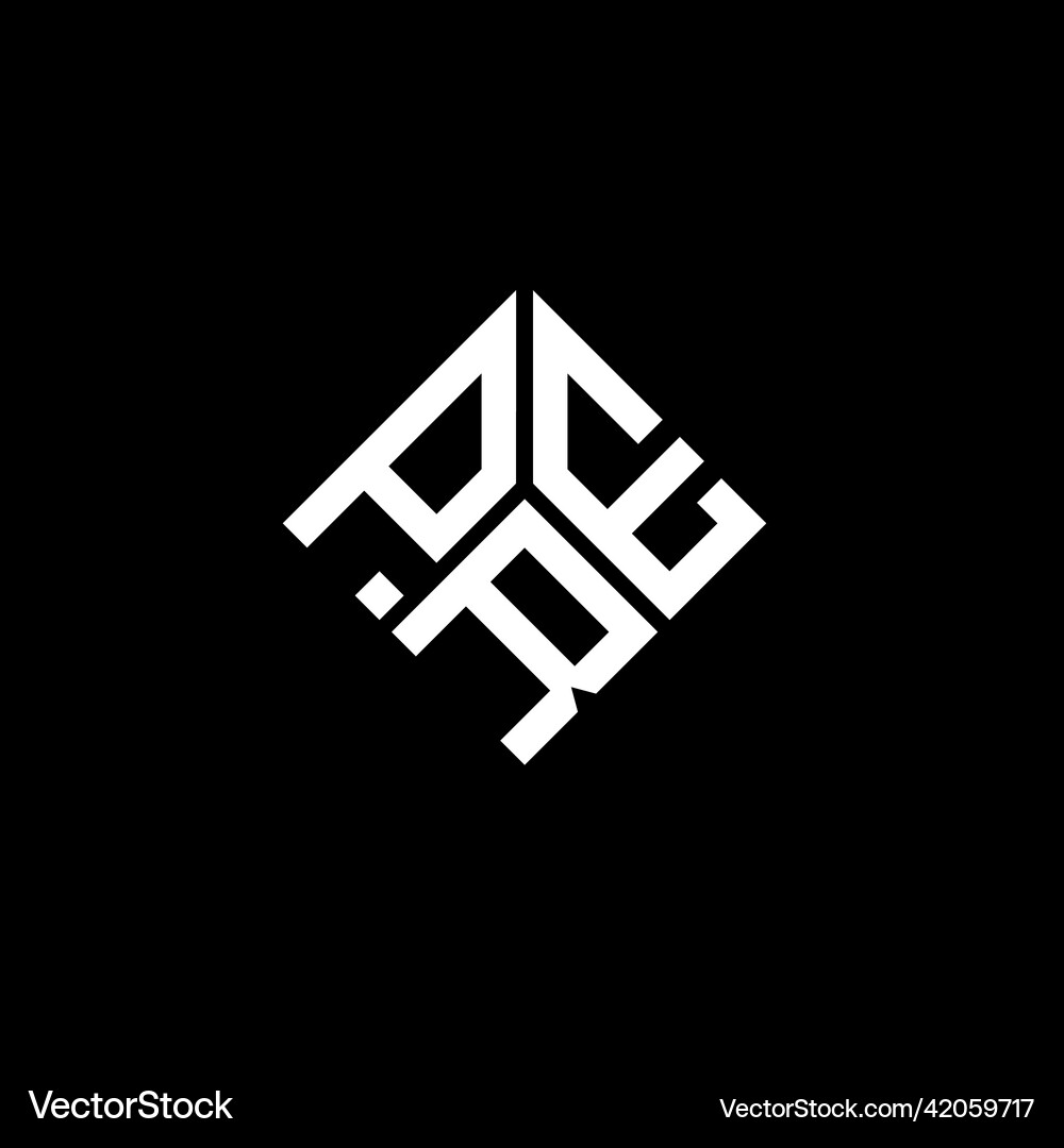 Pre letter logo design on black background Vector Image