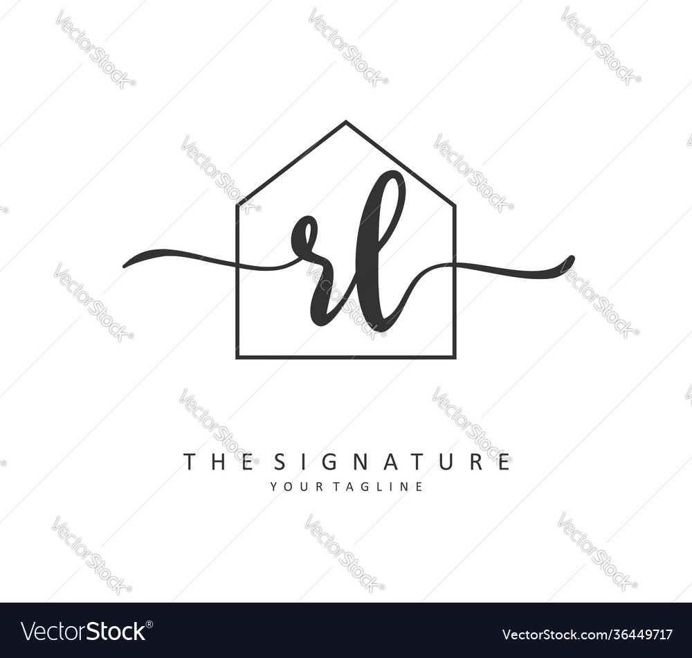 Rl initial letter handwriting and signature logo Vector Image