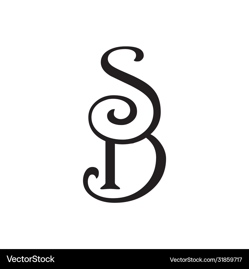 S b decorative letter logo design Royalty Free Vector Image