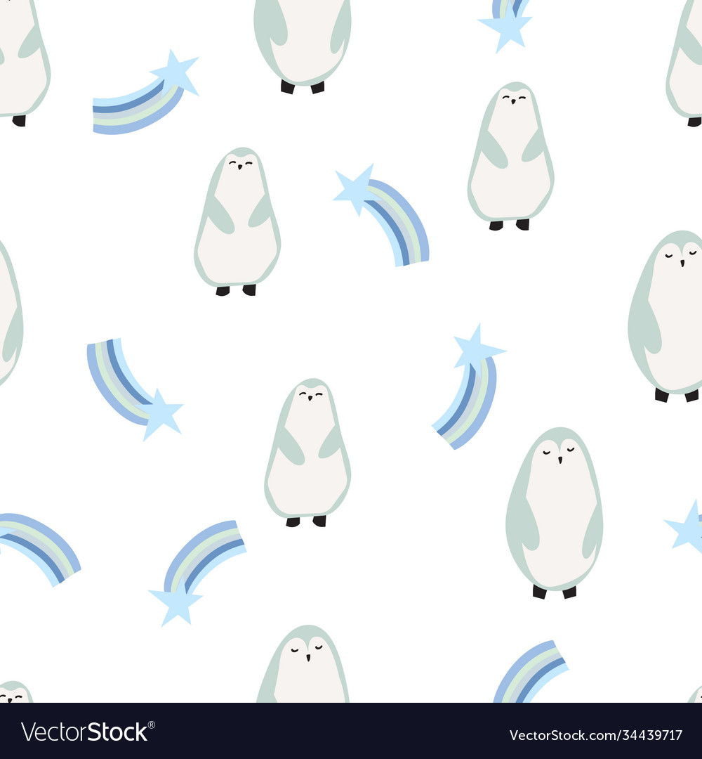 Seamless childish pattern with hand-drawn star Vector Image