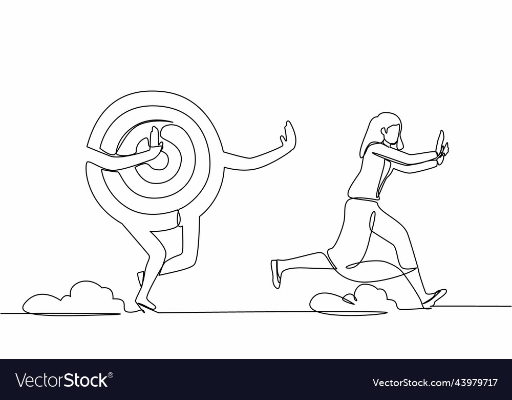 Single continuous line drawing scared Royalty Free Vector