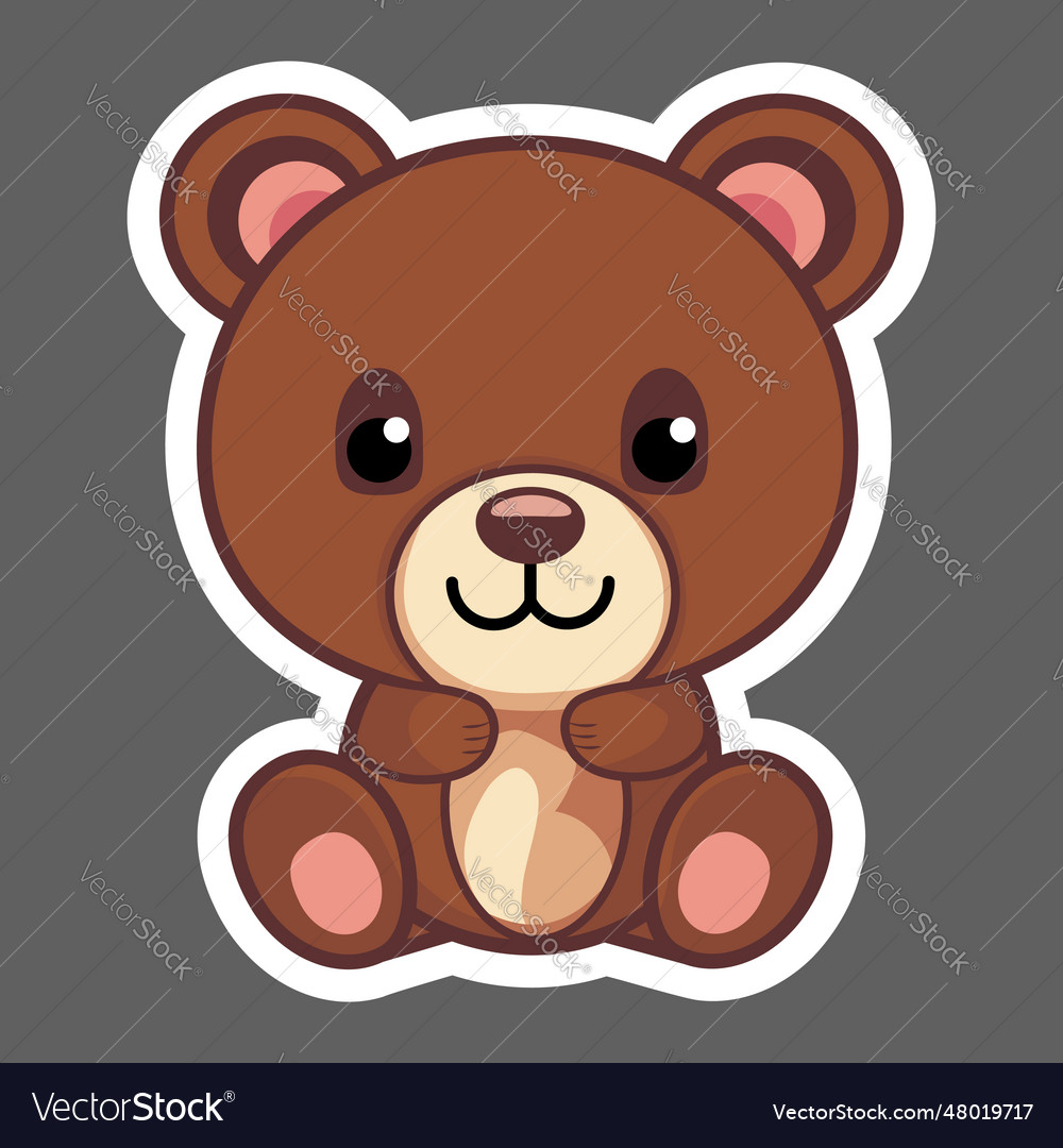Toy teddy bear sticker graphics Royalty Free Vector Image