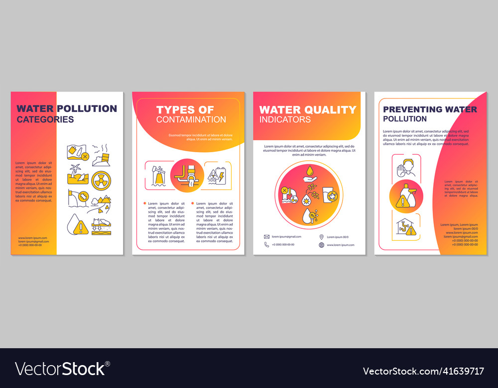 Water pollution classification red gradient Vector Image