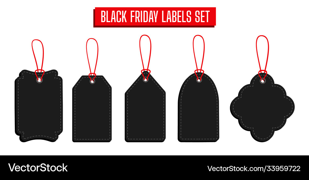 Black friday sale empty tag template set Vector Image