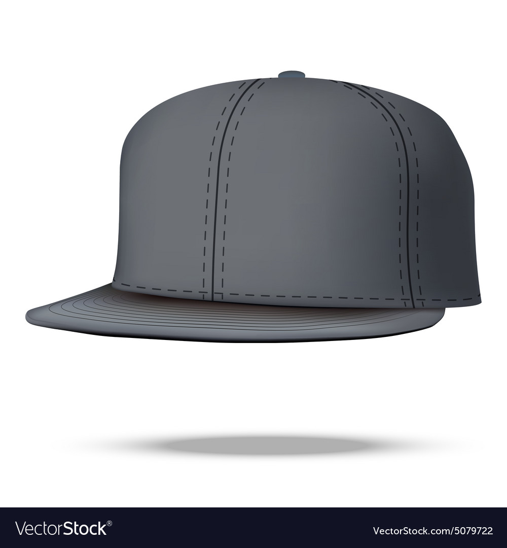 Black Rap Cap Layout Royalty Free Vector Image