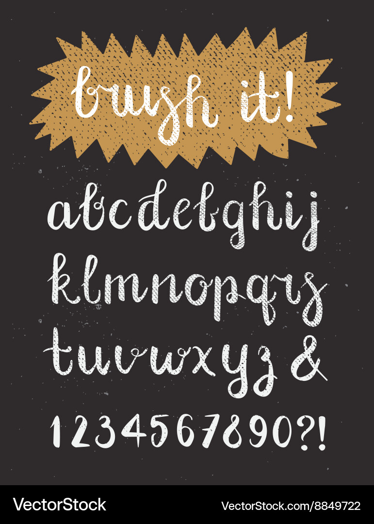 Calligraphic brush pen font hand drawn Royalty Free Vector