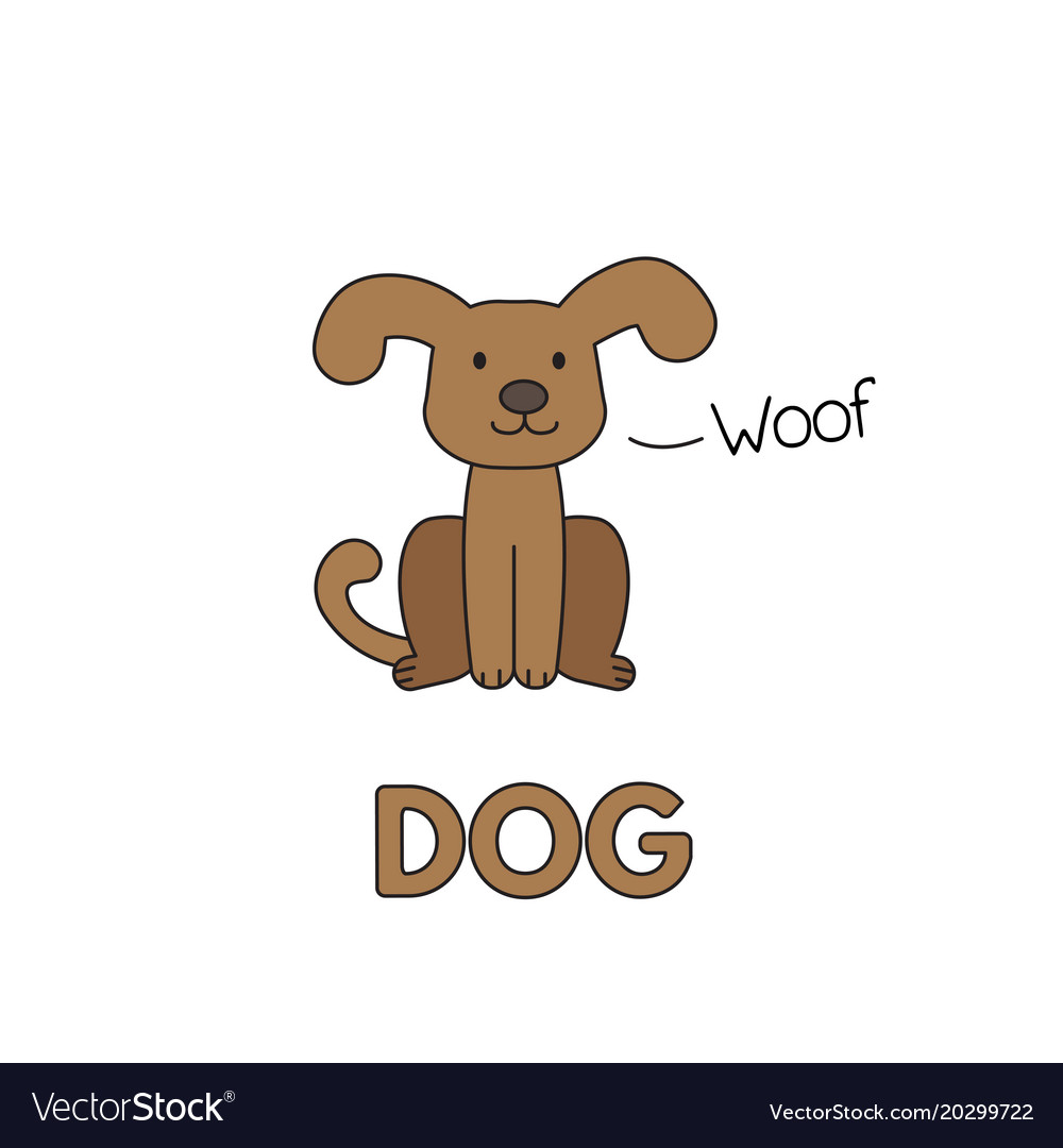 Cartoon Dog Flashcard For Children Royalty Free Vector Image