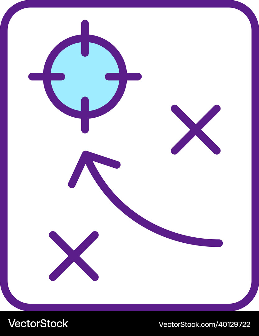 Goal setting rgb color icon Royalty Free Vector Image