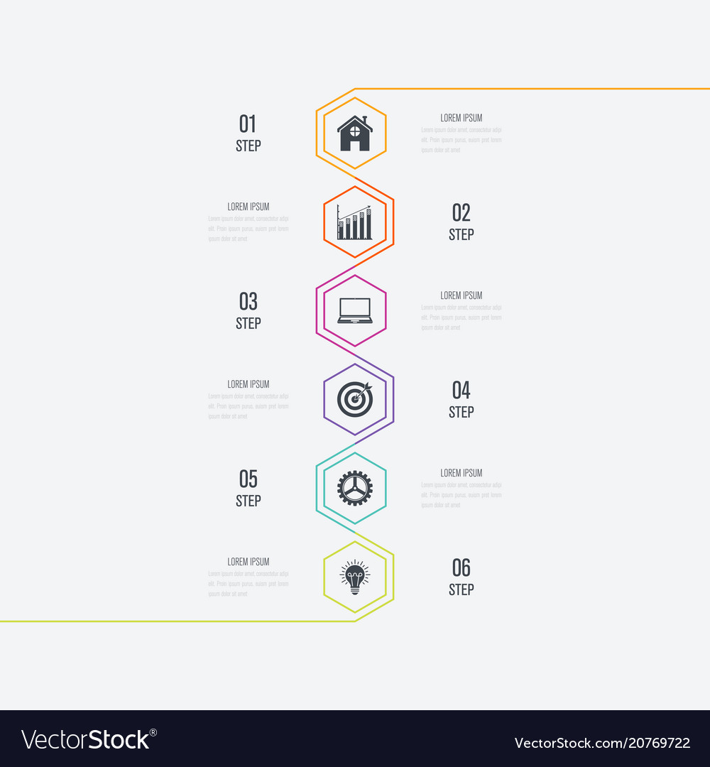 Infographics 6 options Royalty Free Vector Image
