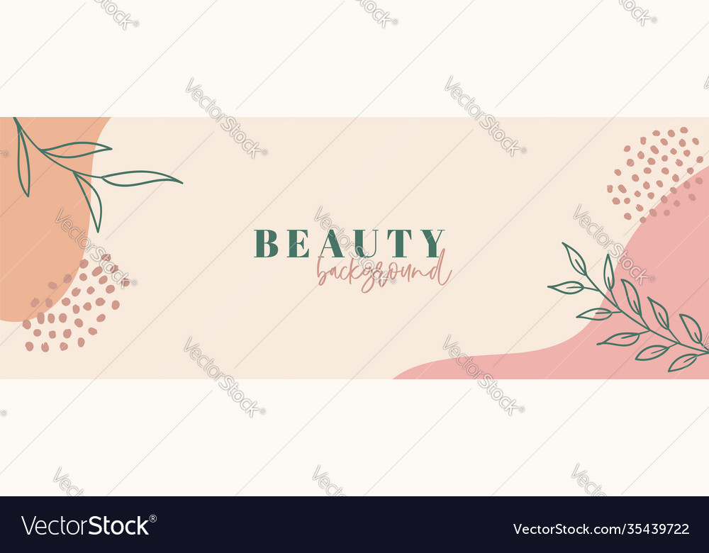 Minimal floral abstract long banner Royalty Free Vector