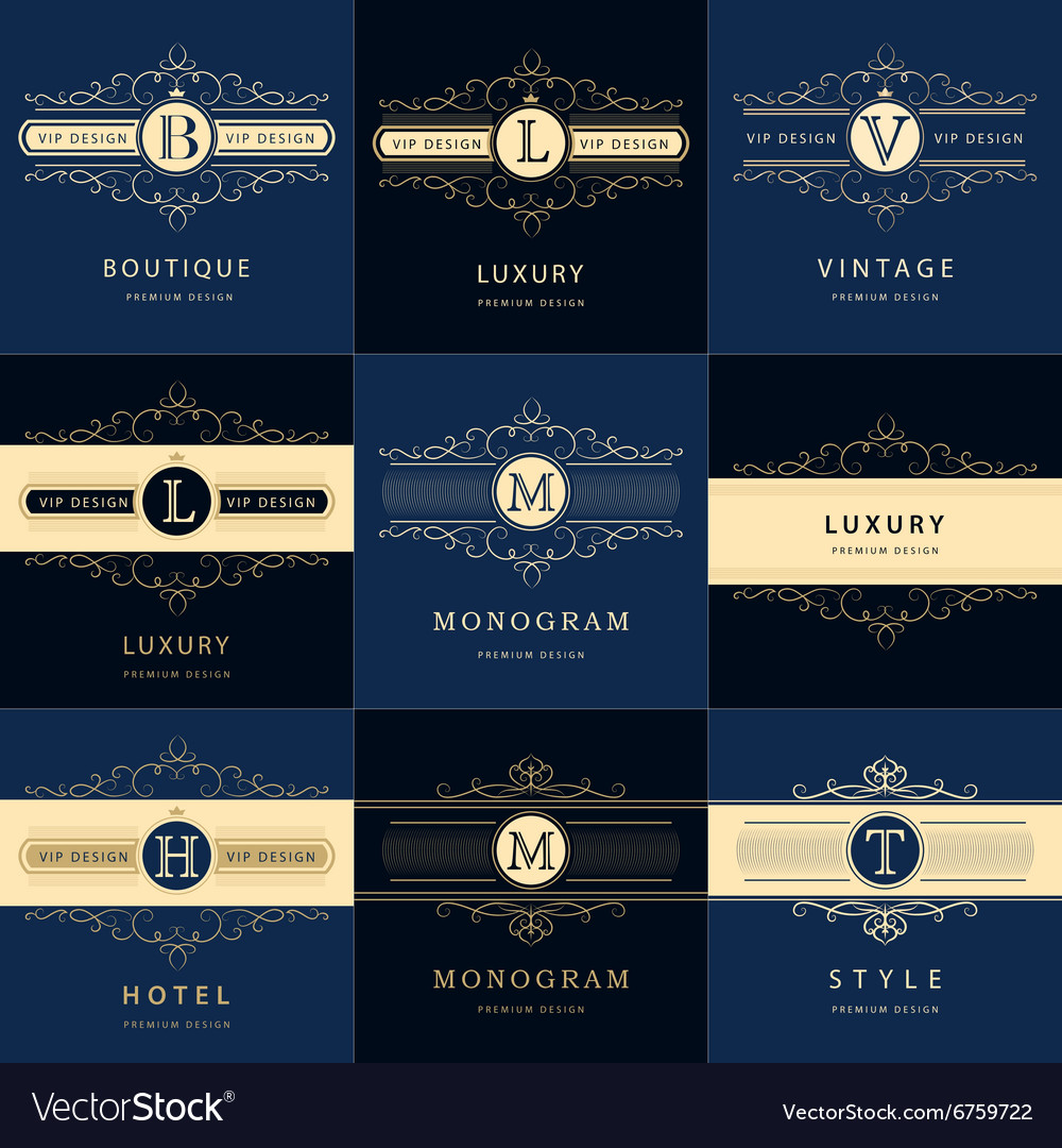 Monogram design elements graceful template Vector Image