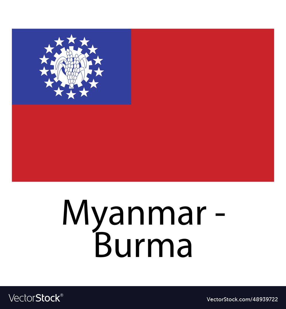 Myanmar burma national flag Royalty Free Vector Image