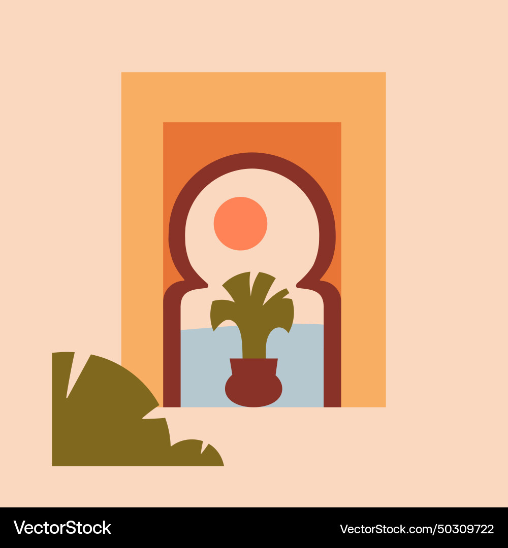 Oriental architecture abstract moroccan building Vector Image