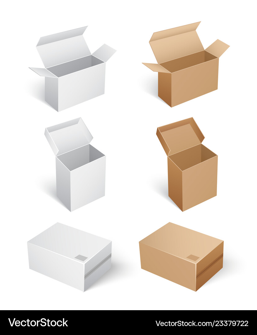 Square shaped carton boxes for products keeping Vector Image