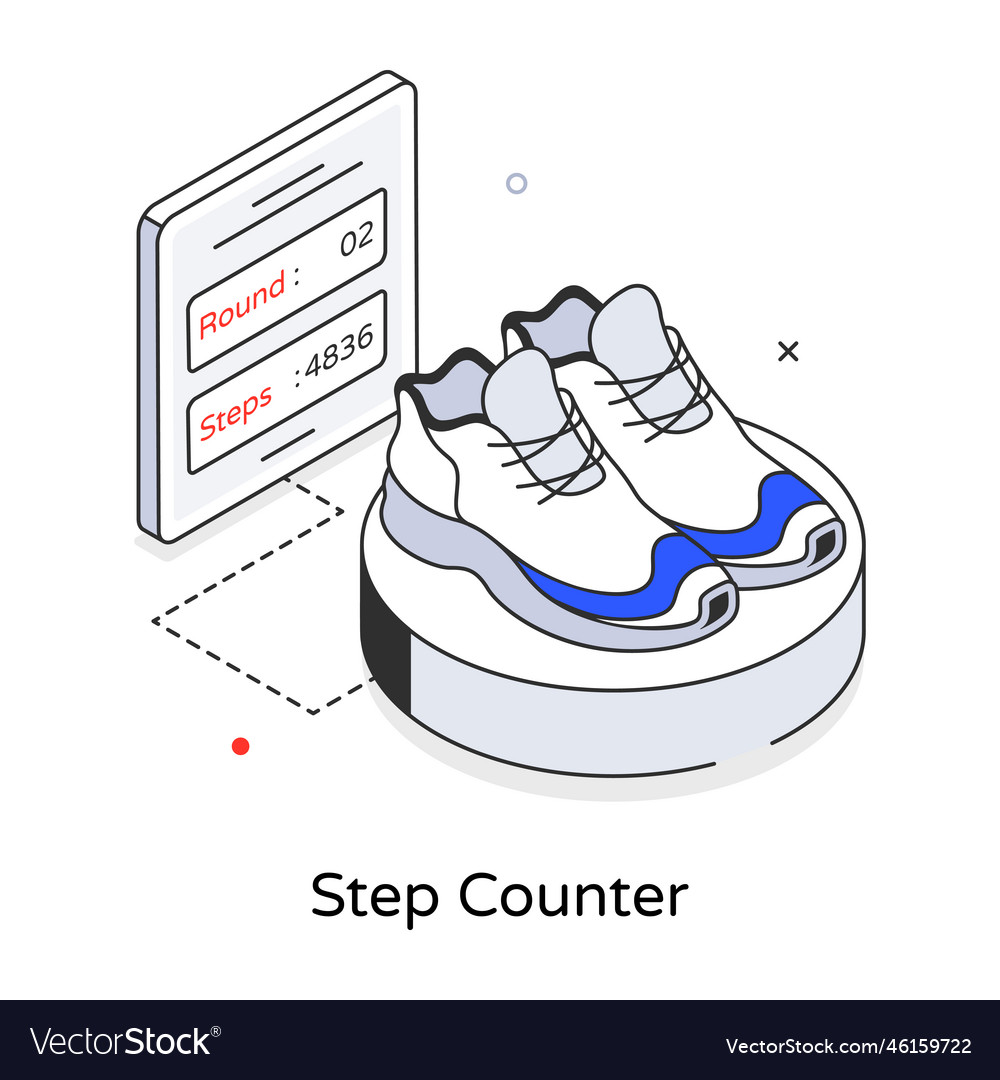 Step counter Royalty Free Vector Image - VectorStock