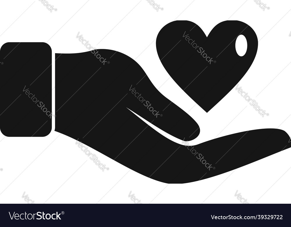 Trust keep love icon simple hand heart Royalty Free Vector Trust keep love icon simple hand heart Royalty Free Vector