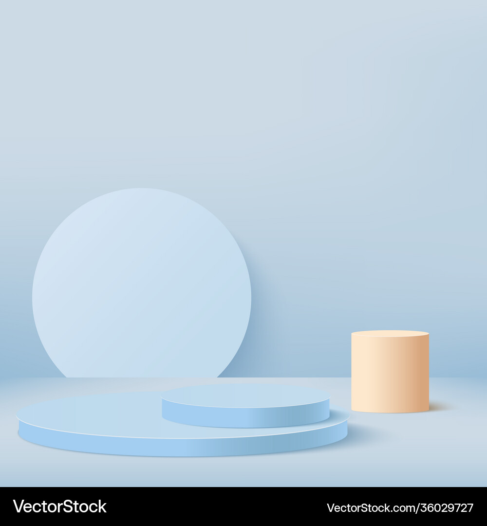 Abstract background with blue geometric 3d podiums