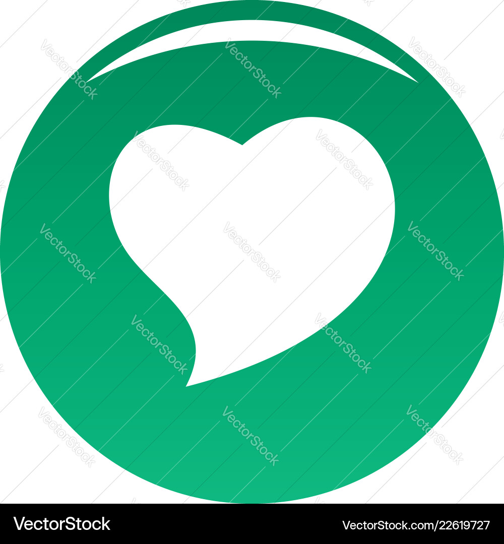 Brave heart icon green Royalty Free Vector Image