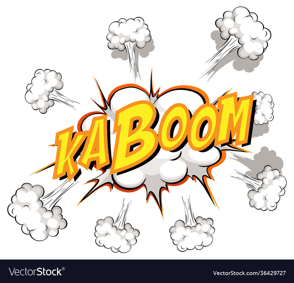 Comic speech bubble with kaboom text Royalty Free Vector