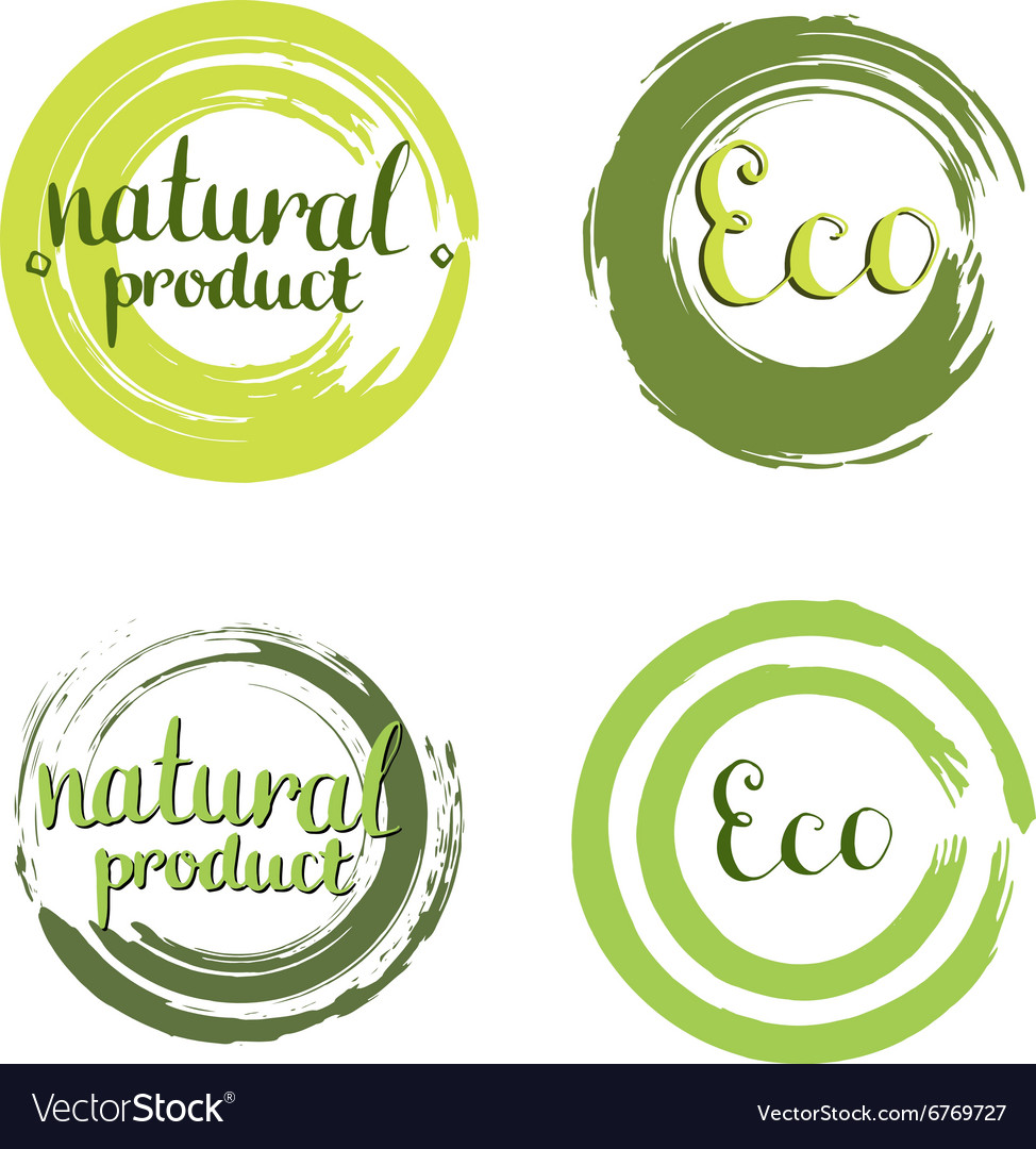 Eco set with circle frames design elements Vector Image