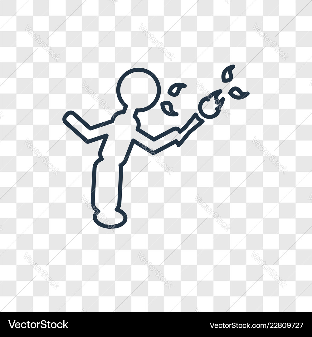 Fire eater man concept linear icon isolated Vector Image