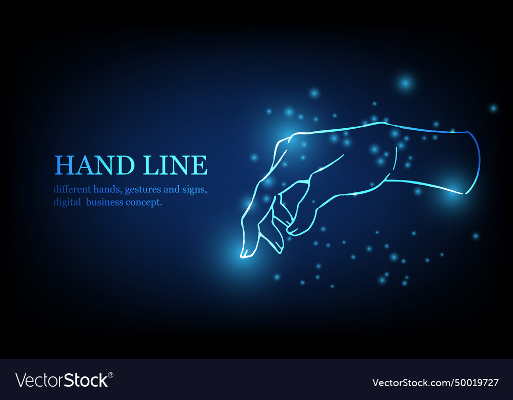 Human hand line different hands gestures Vector Image