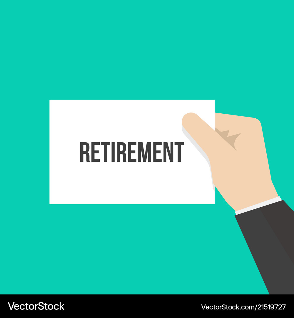 Man showing paper retirement text Royalty Free Vector Image
