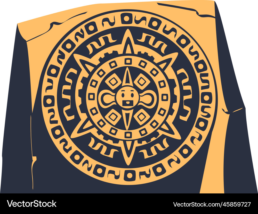 Mayan calendar aztec civilization artifact Vector Image