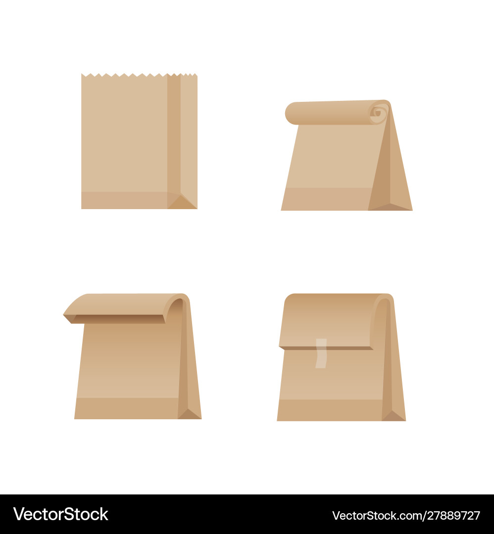 Paper bag shopping bag collection icon Royalty Free Vector