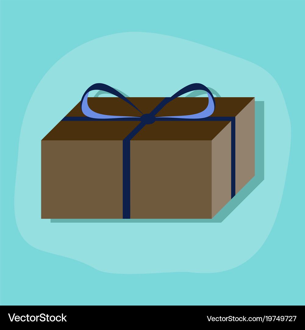 Paper sticker on stylish background gift box Vector Image