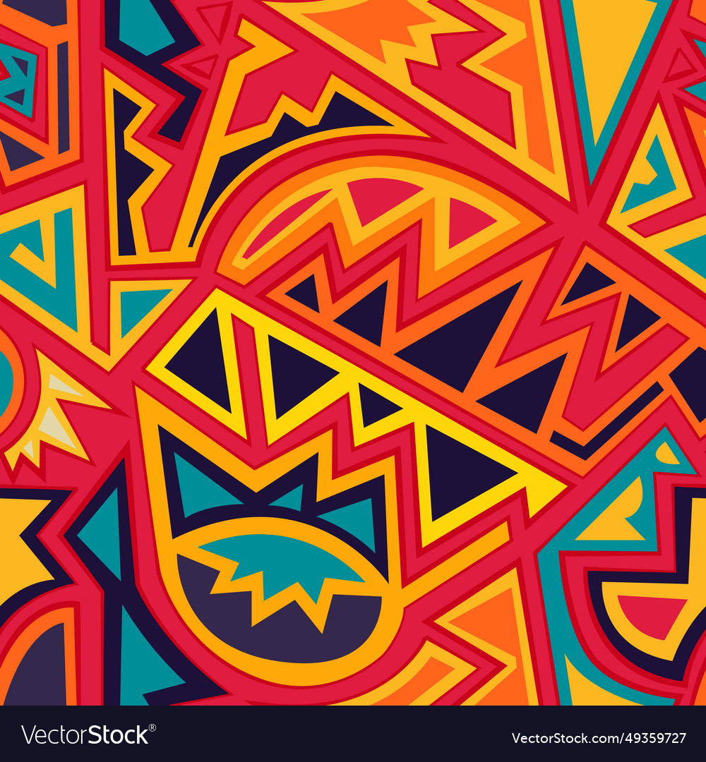 Red tribal seamless pattern Royalty Free Vector Image