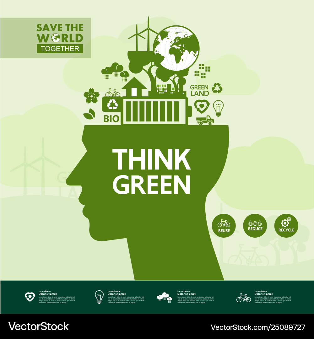 Save world together green ecology Royalty Free Vector Image