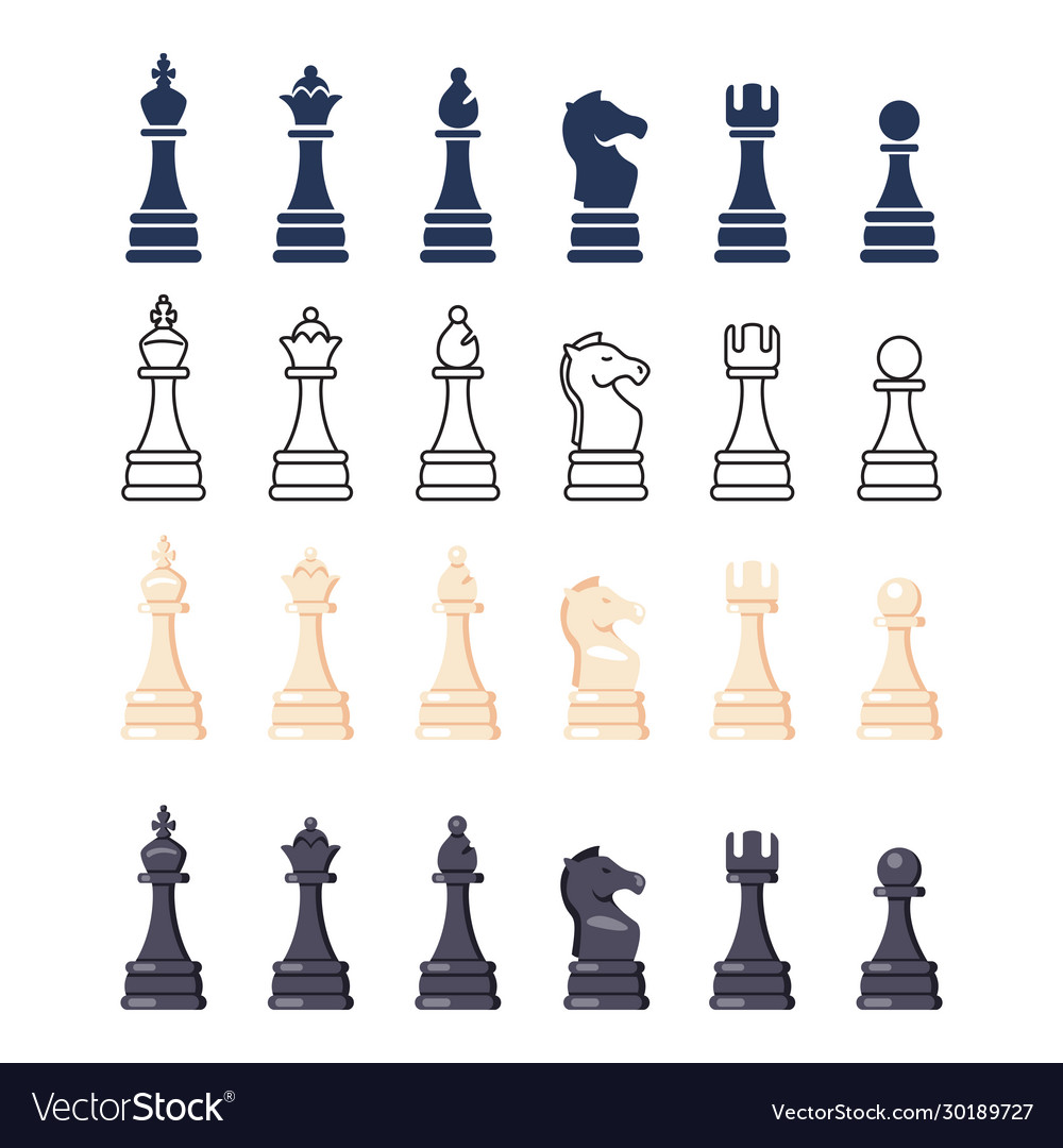 Set chess icons Royalty Free Vector Image - VectorStock