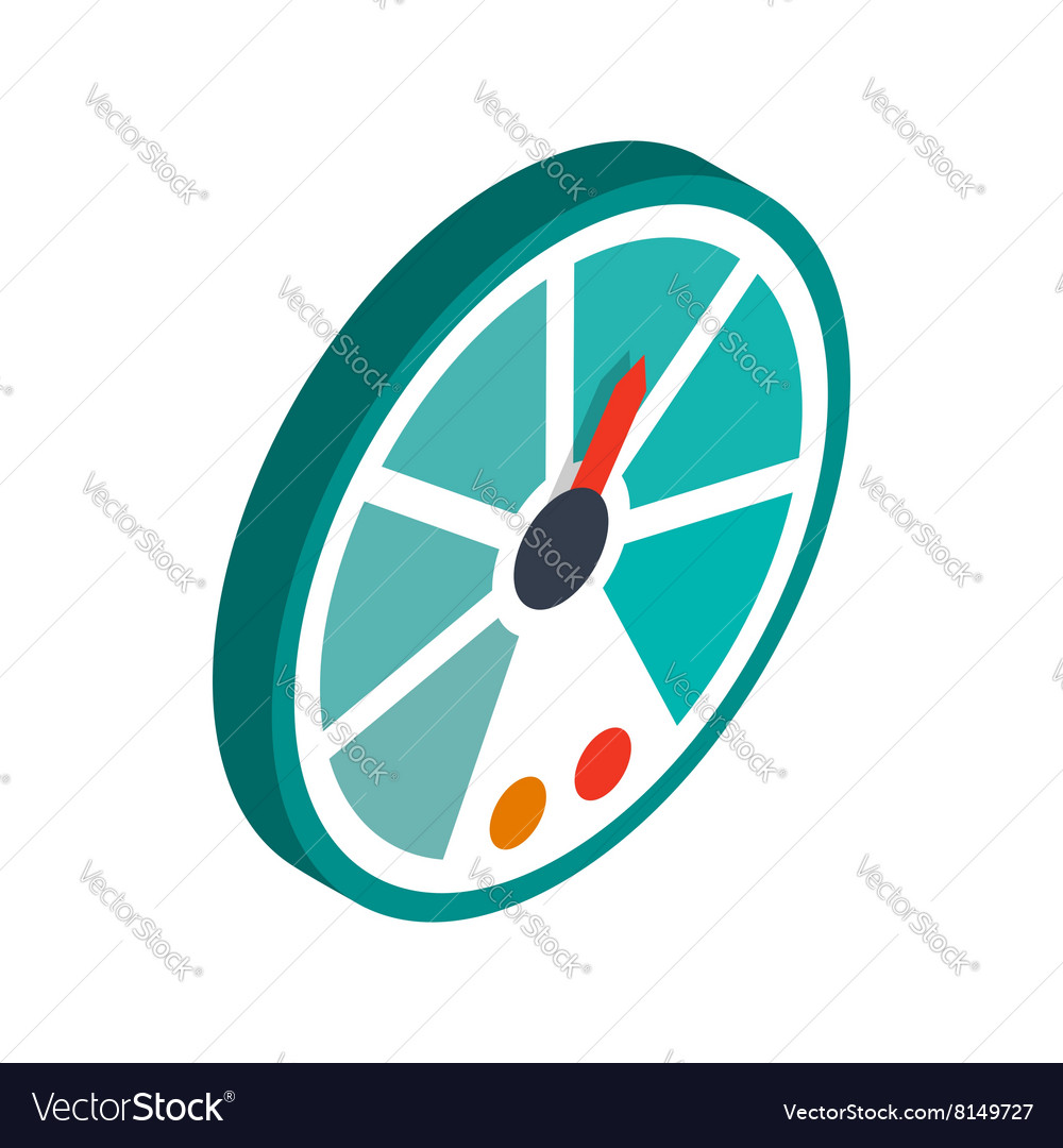 Speedometer icon isometric 3d style Royalty Free Vector