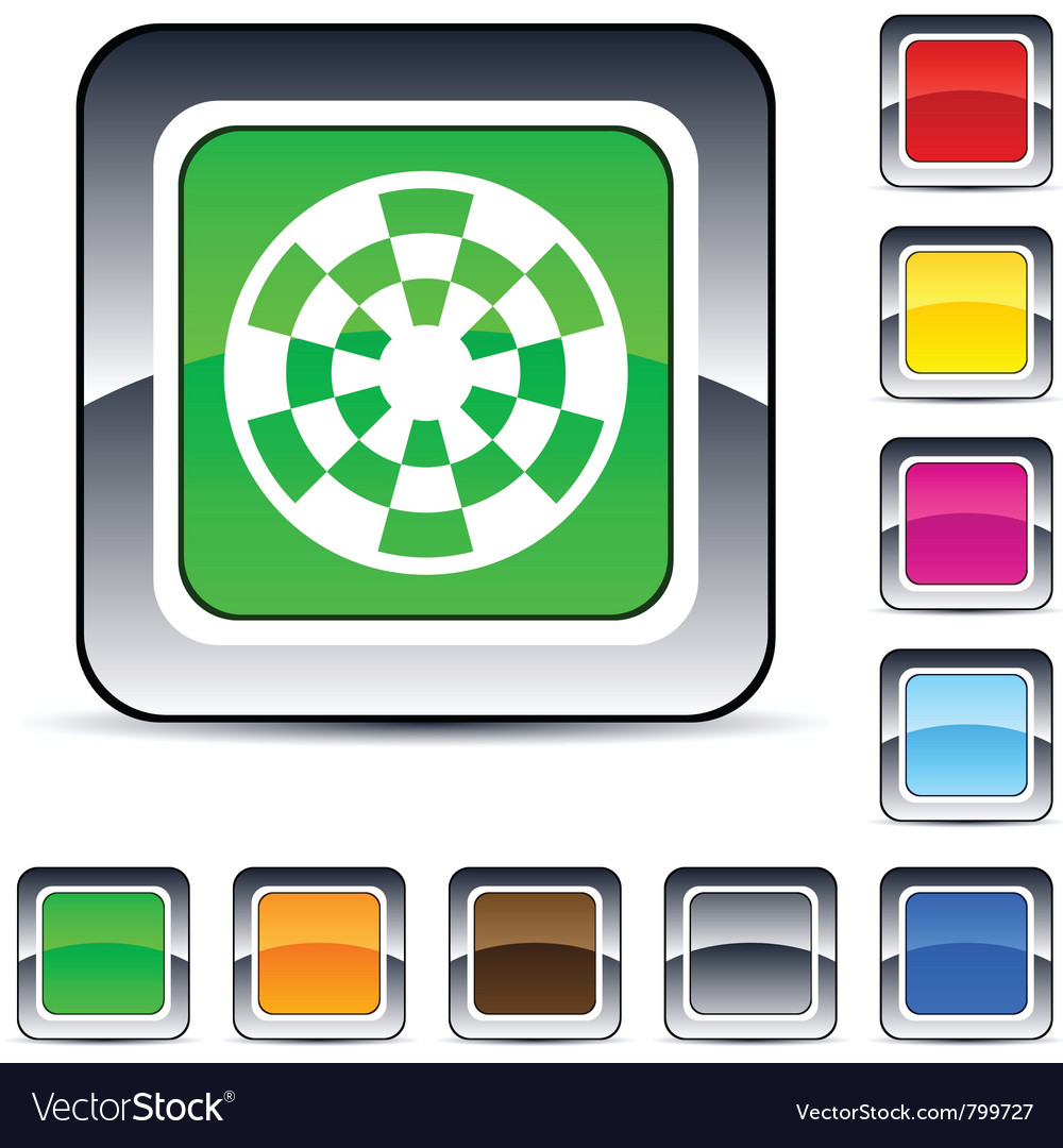 Target square button Royalty Free Vector Image