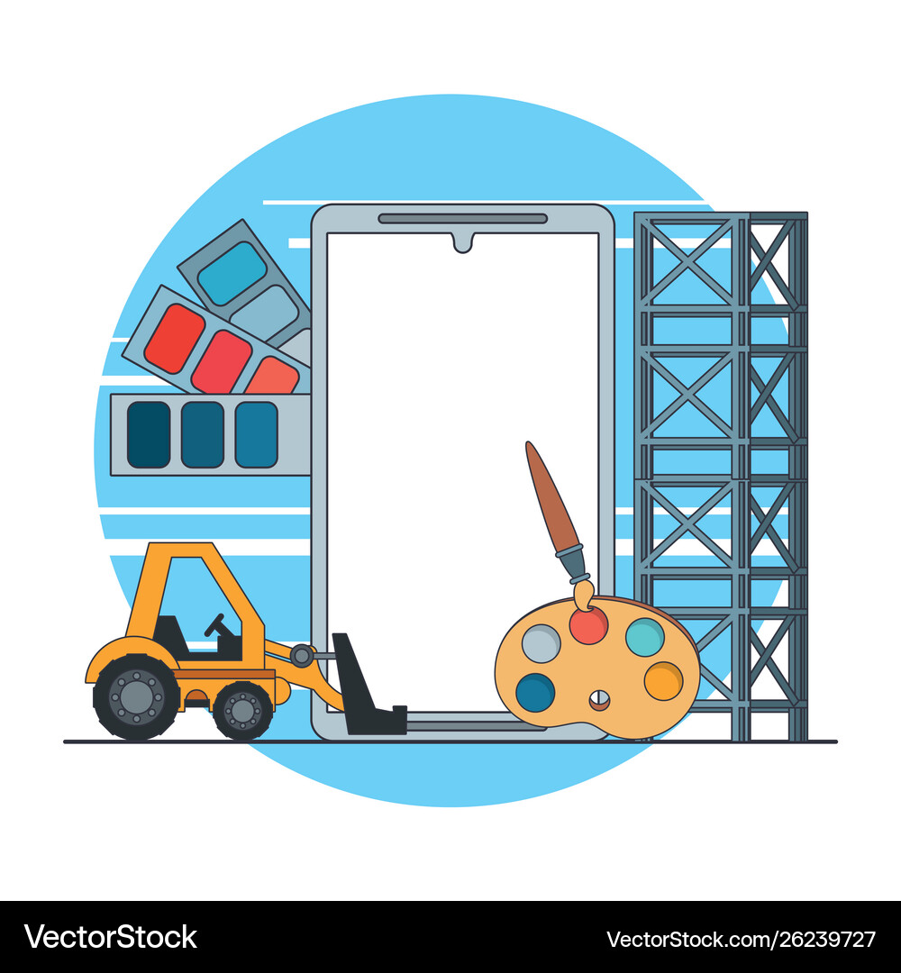 Technology device maintenance support cartoon Vector Image