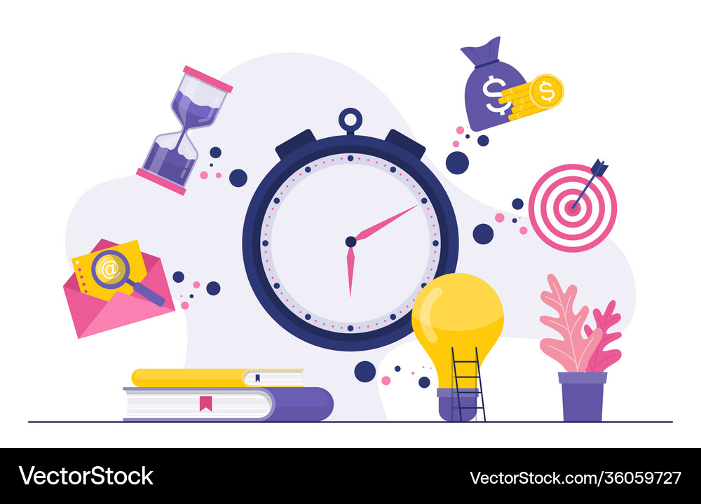 Time management business strategy working fast Vector Image
