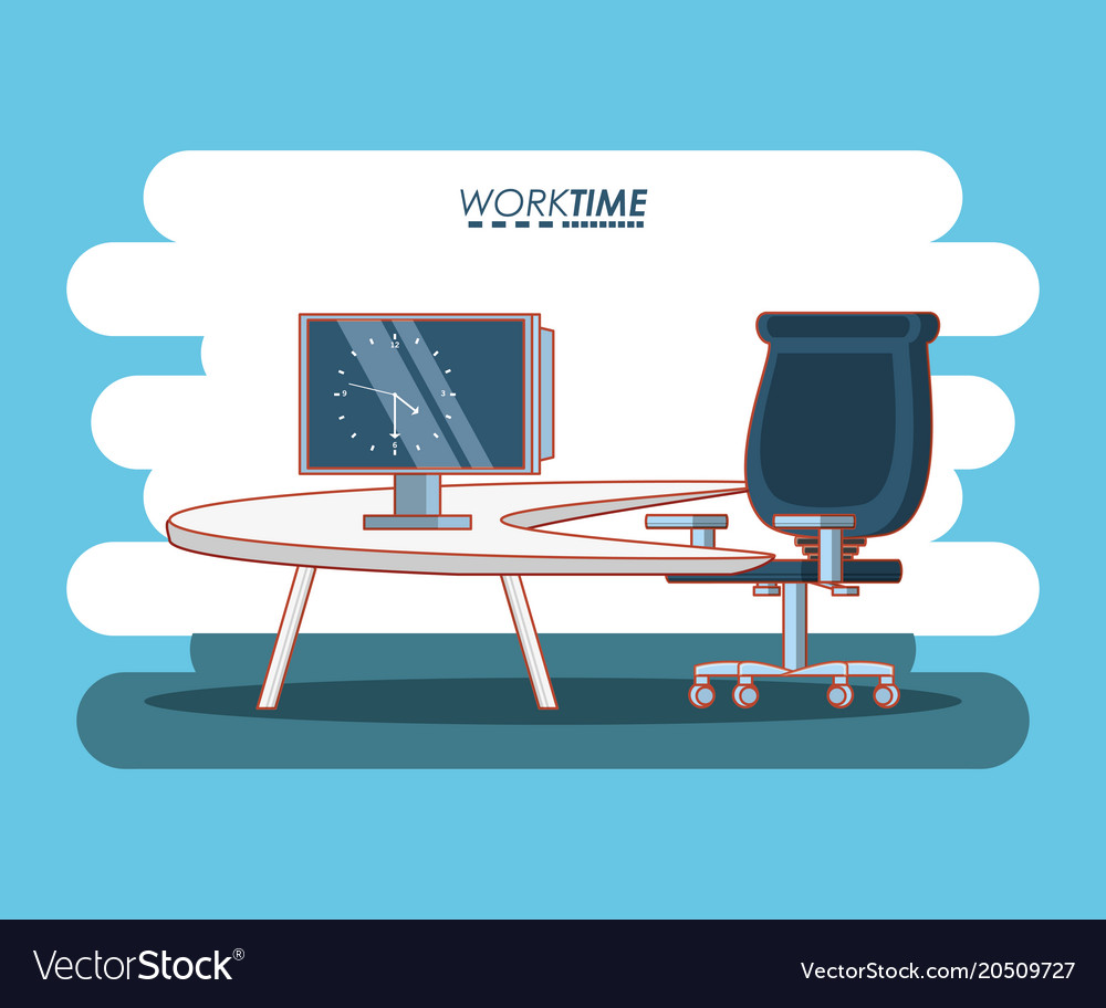 Work time elements icons Royalty Free Vector Image