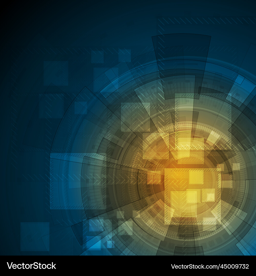 Abstract bright blue yellow futuristic technology Vector Image
