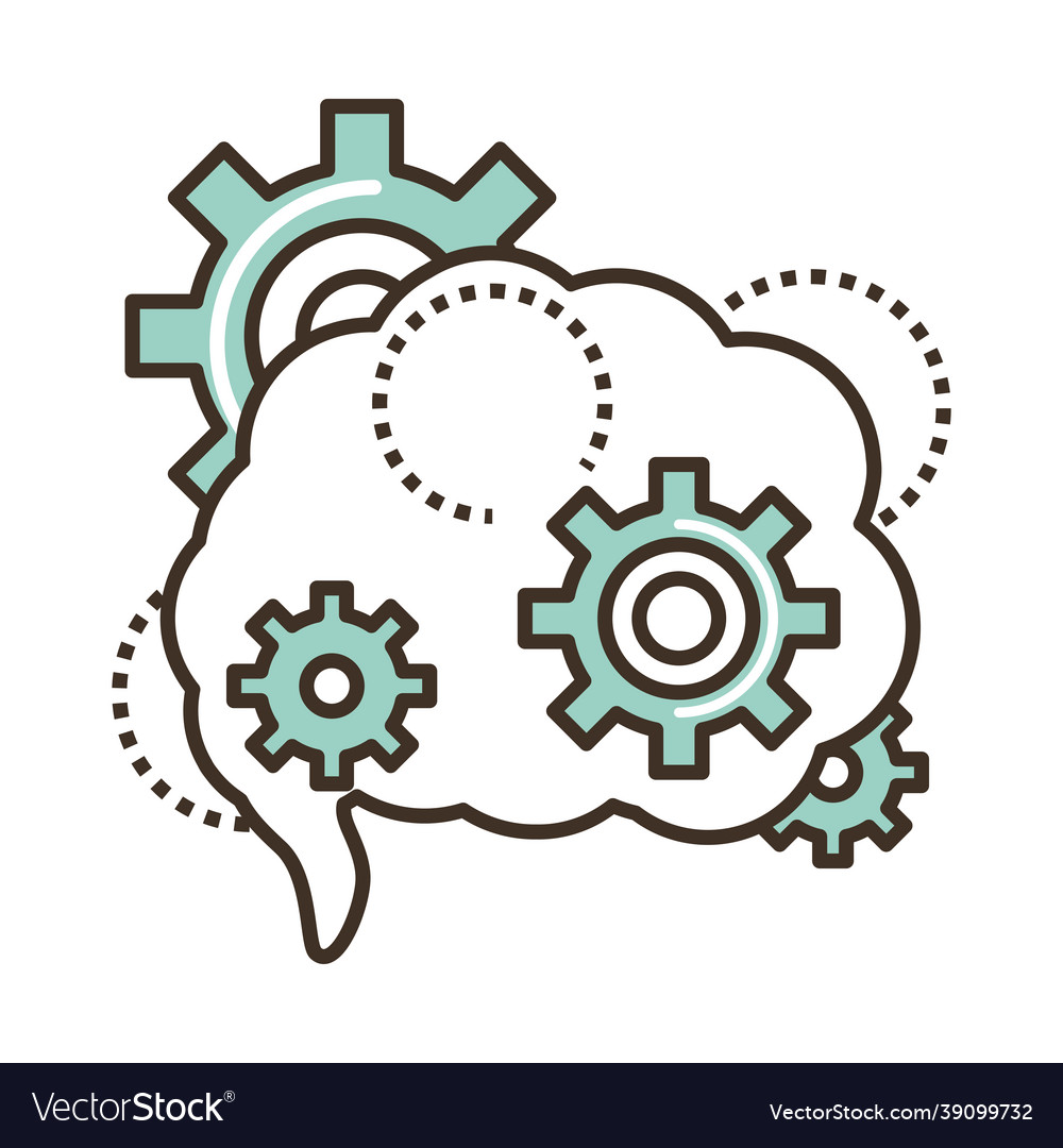 Brain thinking process Royalty Free Vector Image
